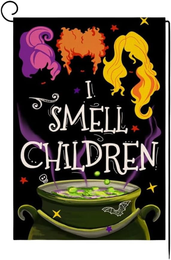 Halloween Witch Garden Flags Double Sided Burlap Yard Flag Poisonous ...