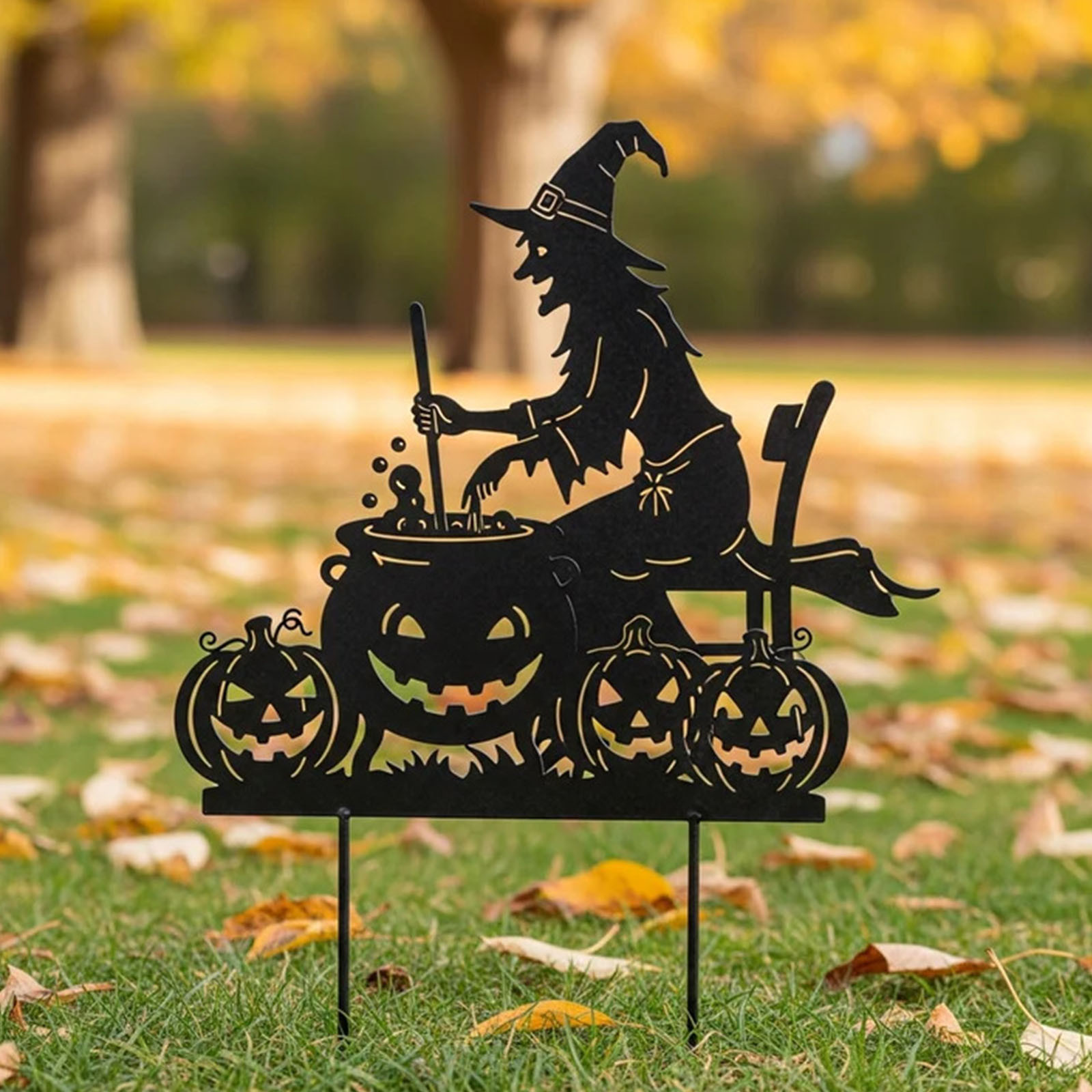 Halloween Witch Garden Stake Decorations - Ground Insert Plugs ...