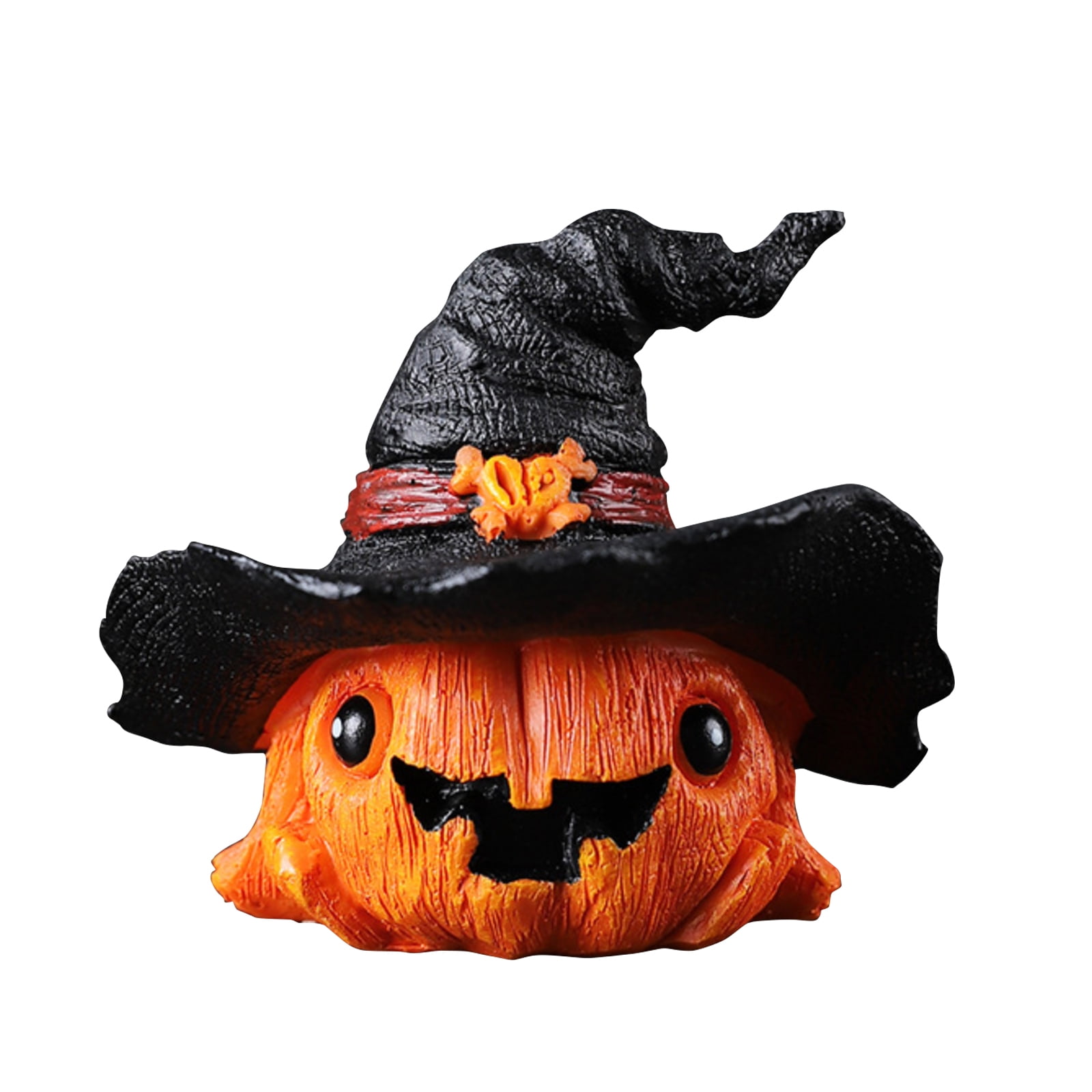 Halloween Witch Ghost Pumpkin Resin Figurine - Spooky Miniature Decor ...