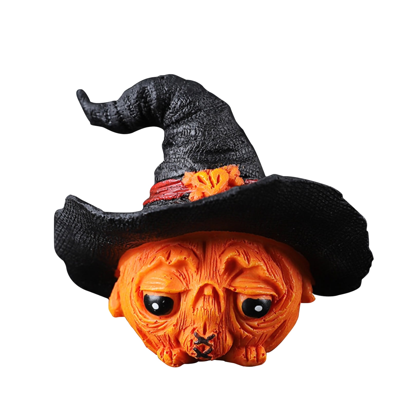 Halloween Witch Ghost Pumpkin Resin Figurine - Spooky Miniature Decor ...