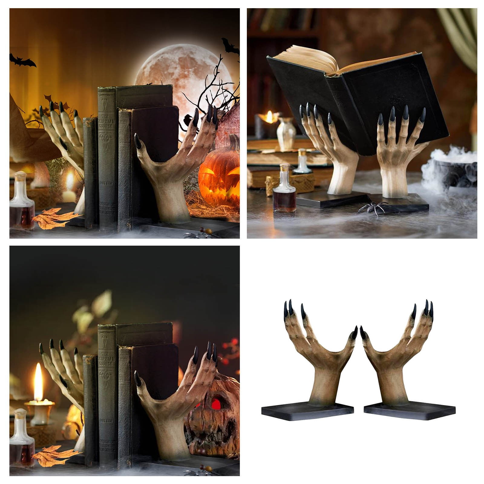 Halloween Witch Hand Book Stand Hand Bookshelf Decoration Hand-Shaped ...
