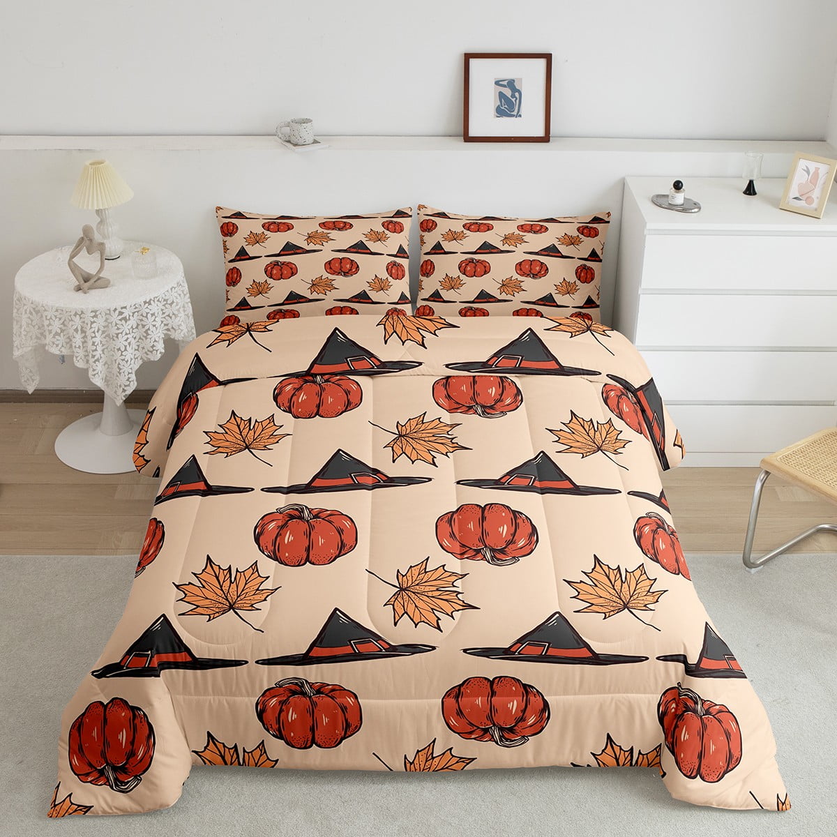 Halloween Witch Hat Bedding Comforter Sets Toddler Cartoon Pumpkin ...