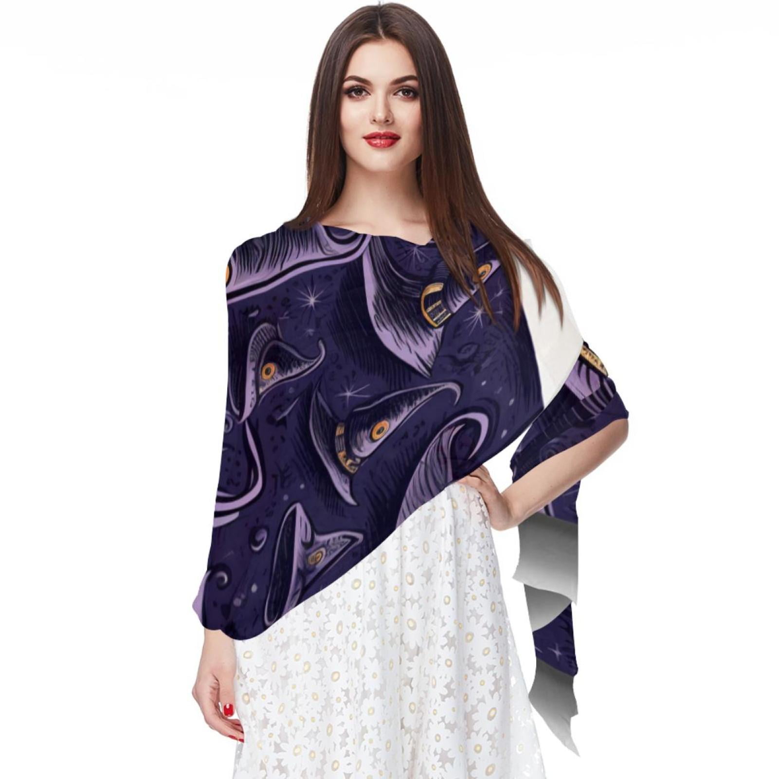 Halloween Witch Hat Elegant Chiffon Yarn Silk Scarf for Women ...
