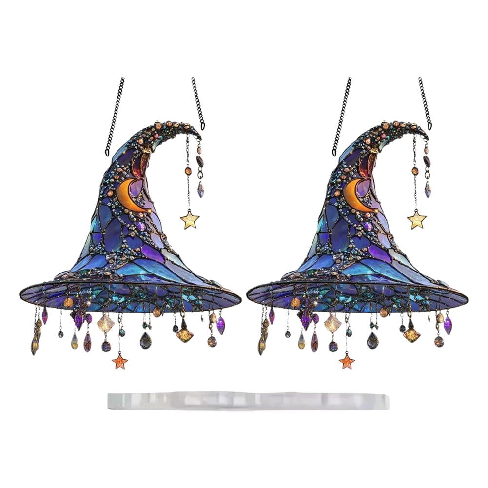 Halloween Witch Hat Hanging Ornament,2D Acrylic Magical Hat Witch ...