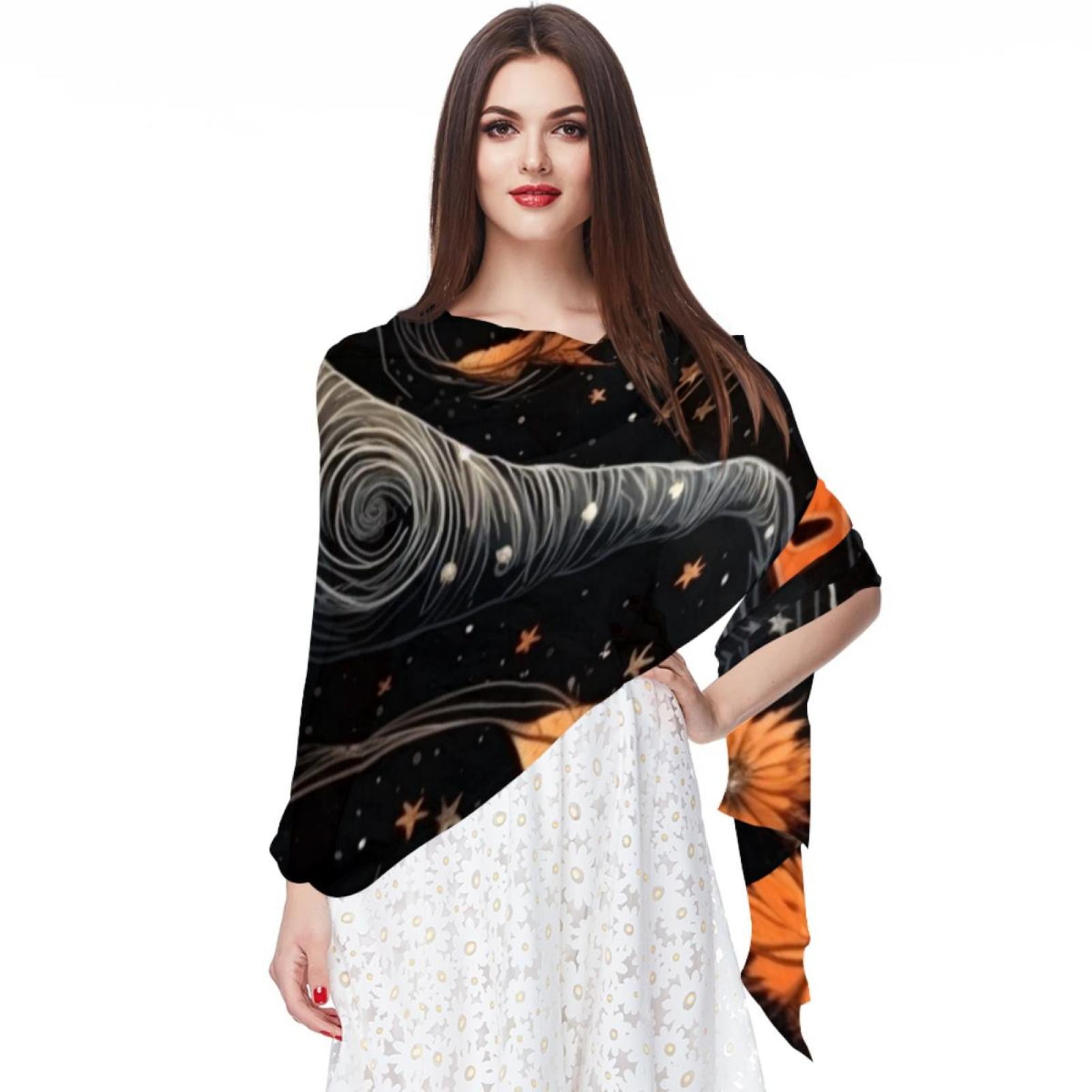 Halloween Witch Hat Translucent Chiffon Yarn Silk Scarf - Lightweight ...