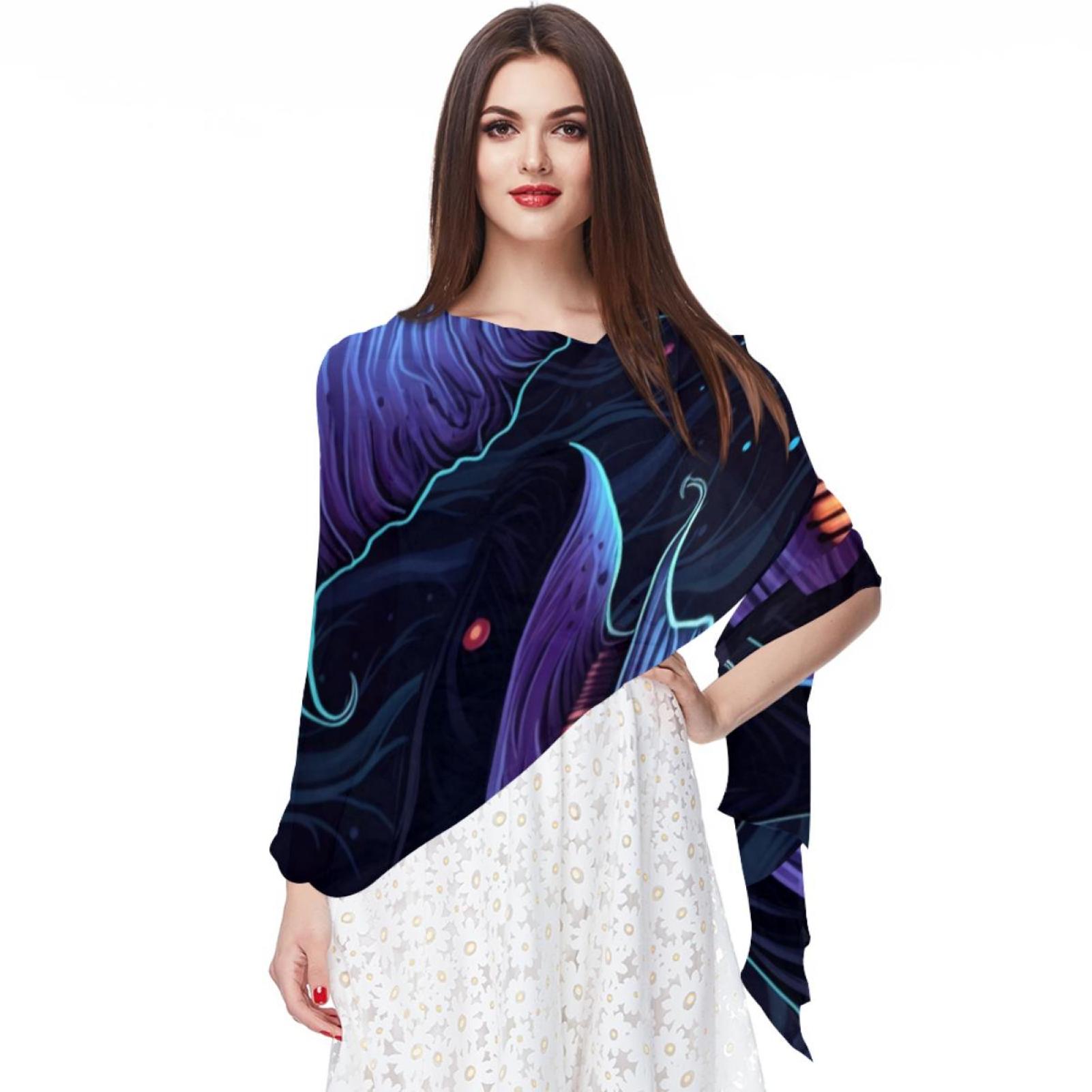 Halloween Witch Hat Translucent Chiffon Yarn Silk Scarf - Lightweight ...