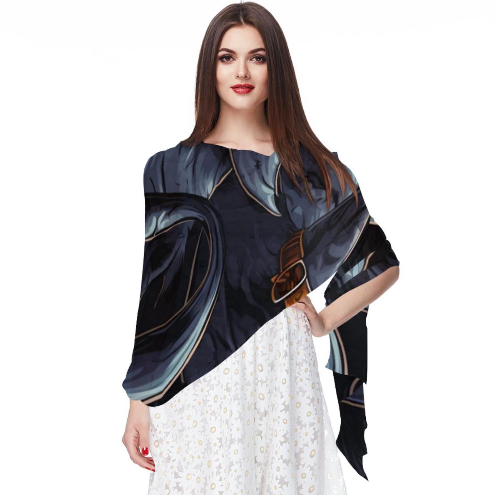 Halloween Witch Hat Translucent Chiffon Yarn Silk Scarf - Lightweight ...