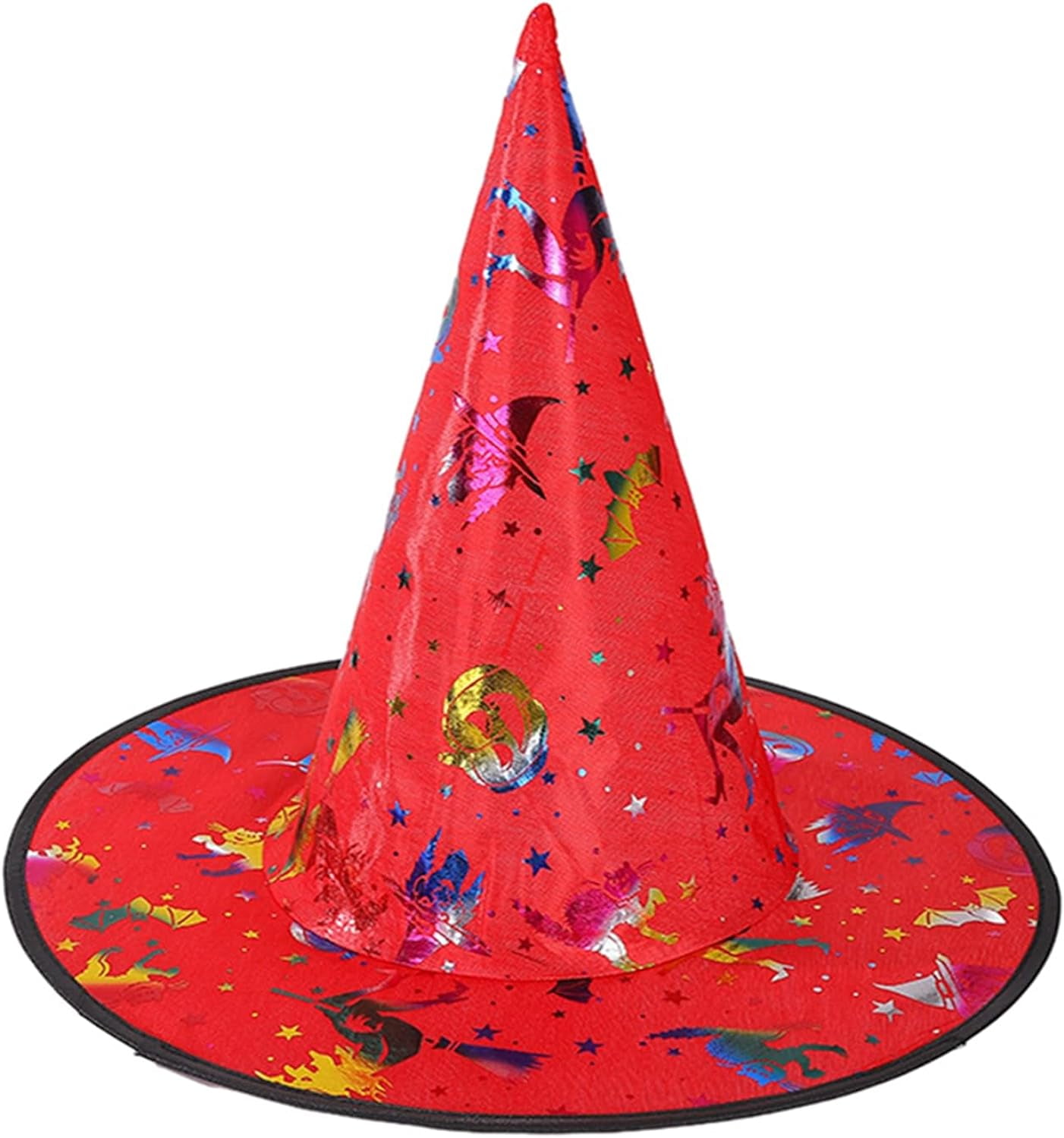 Halloween Witch Hat for Women, Black Wide Brim Extra Large Witch Hat ...