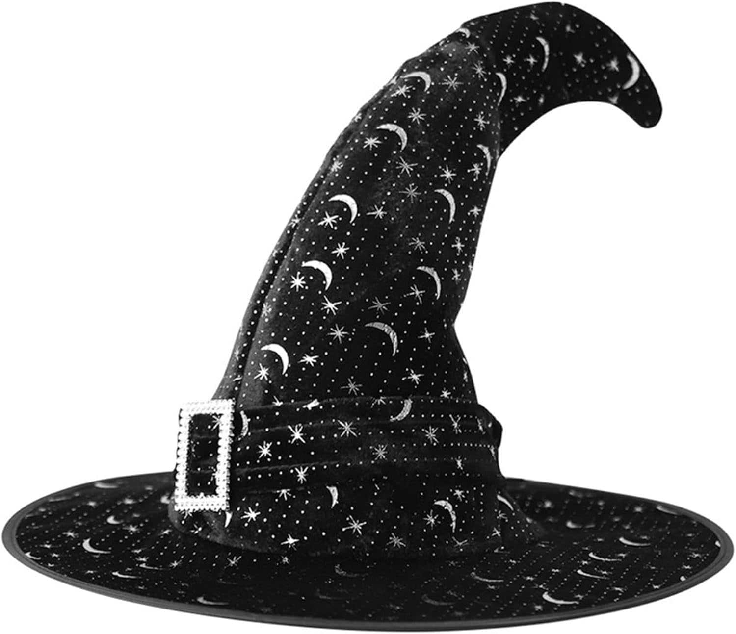 Halloween Witch Hat for Women, Black Wide Brim Extra Large Witch Hat ...