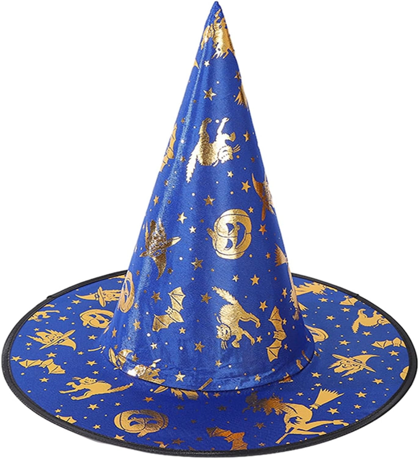 Halloween Witch Hat for Women, Black Wide Brim Extra Large Witch Hat ...