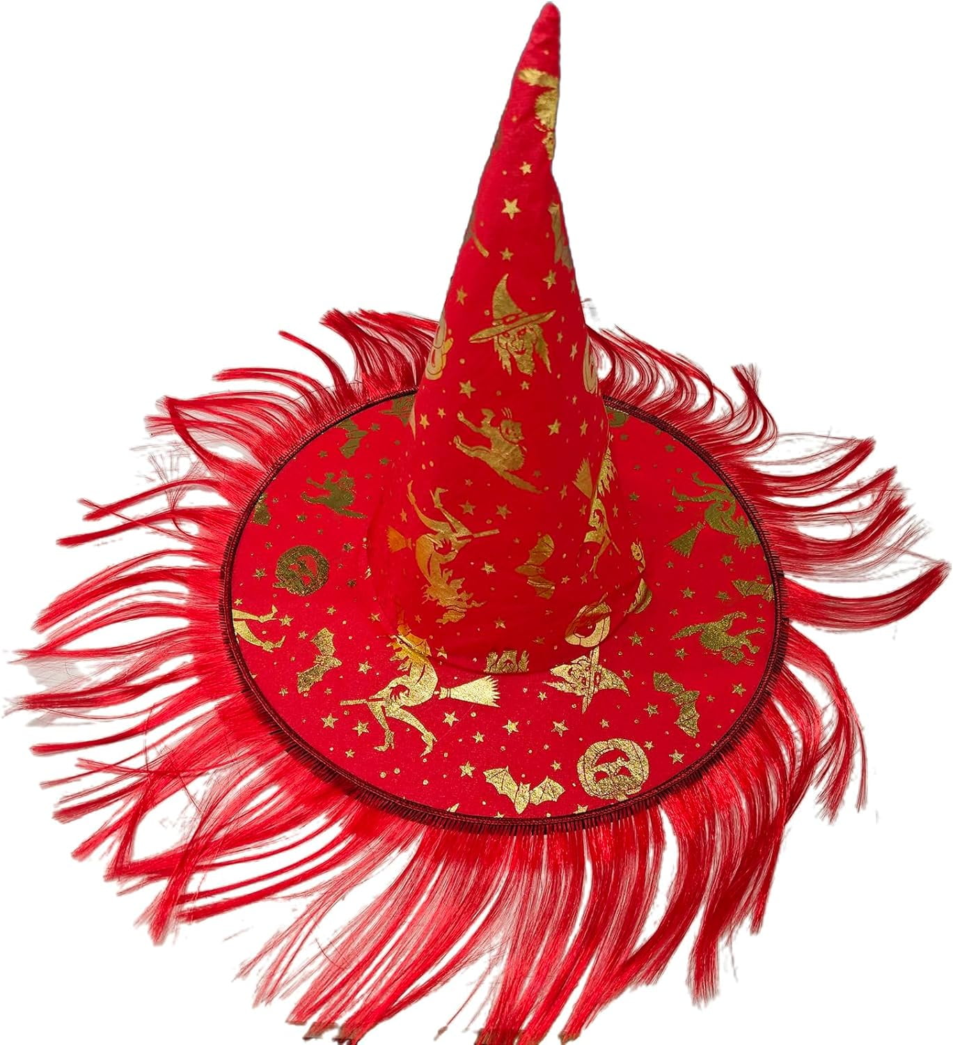 Halloween Witch Hat for Women, Black Wide Brim Extra Large Witch Hat ...