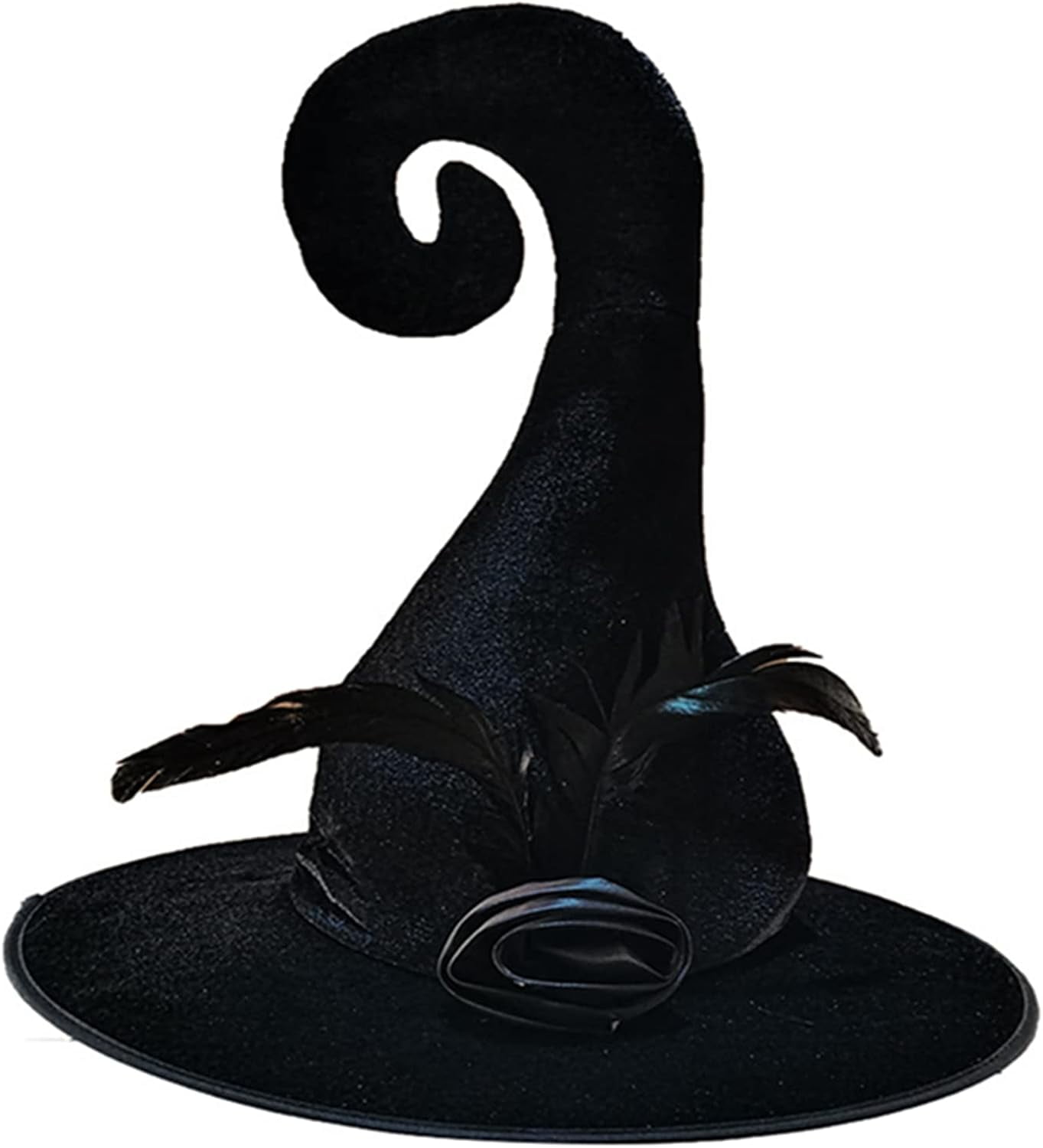 Halloween Witch Hat for Women, Black Wide Brim Extra Large Witch Hat ...