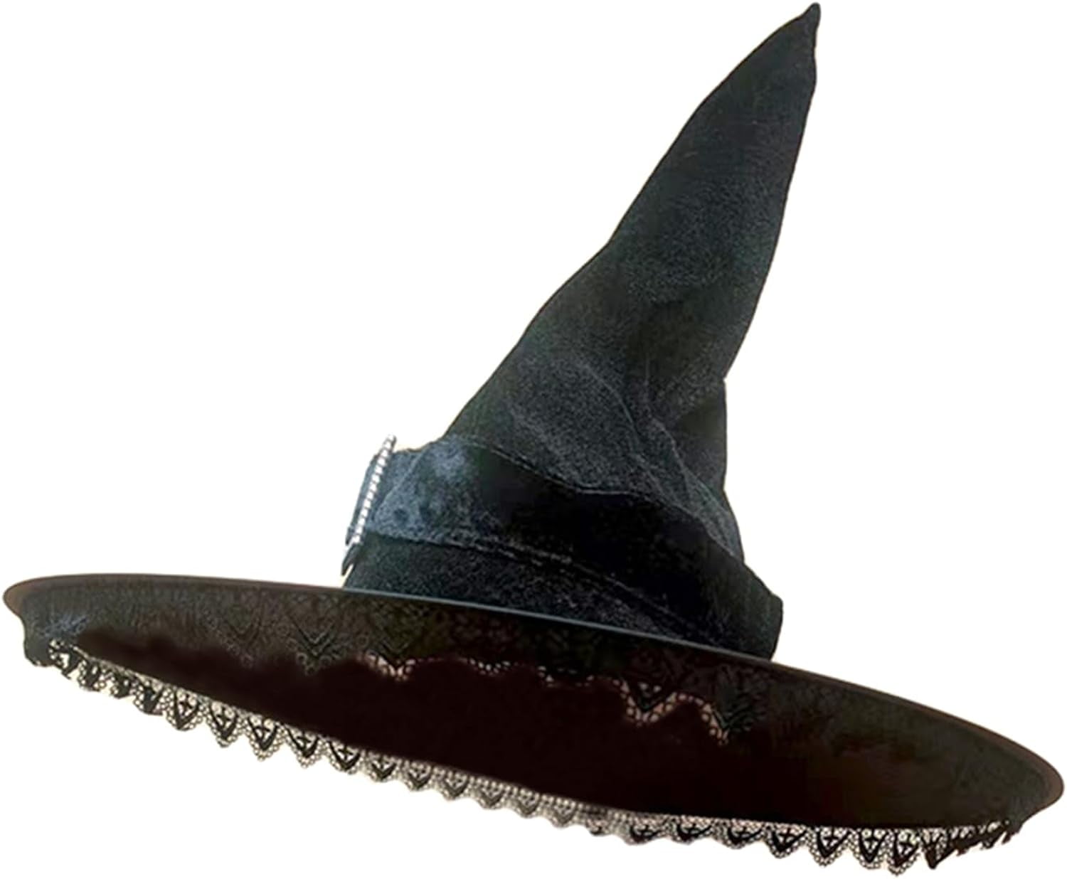 Halloween Witch Hat for Women, Black Wide Brim Extra Large Witch Hat ...