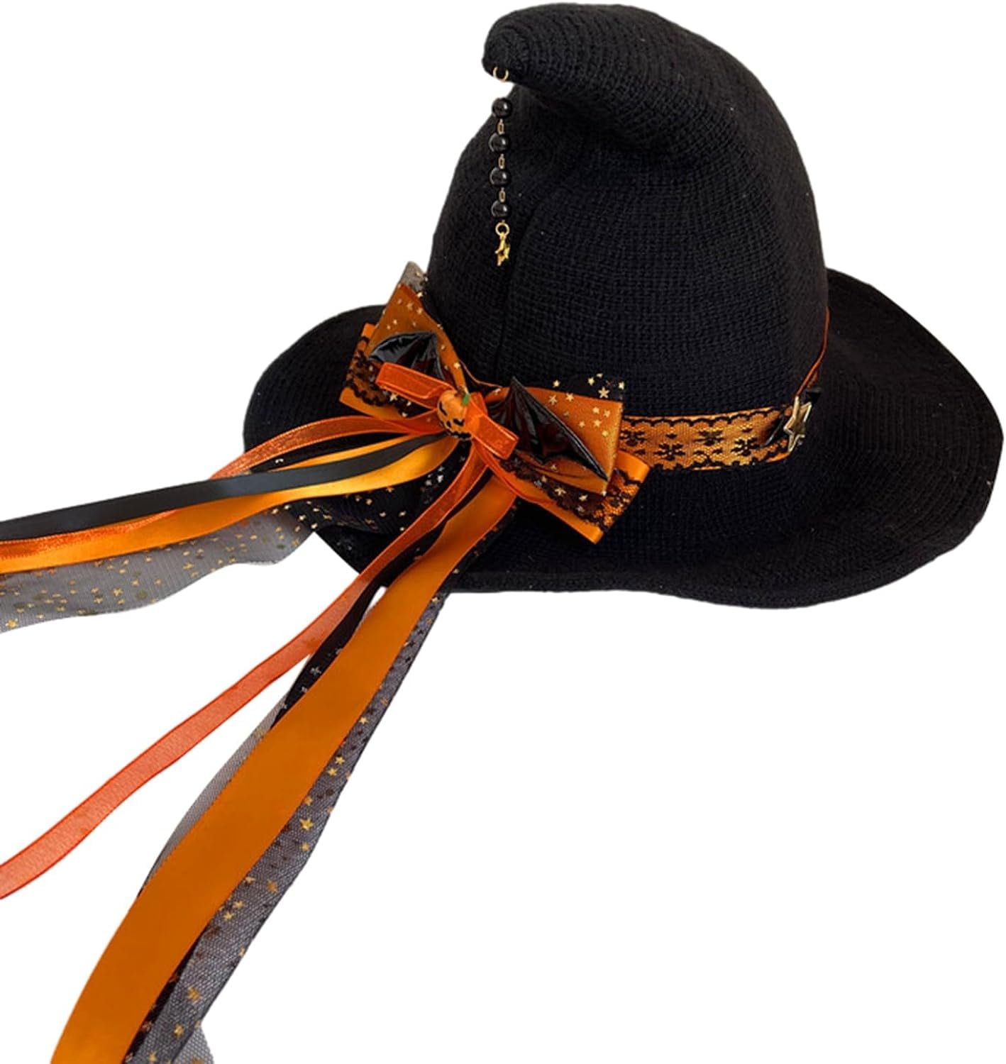Halloween Witch Hat for Women, Black Wide Brim Extra Large Witch Hat ...