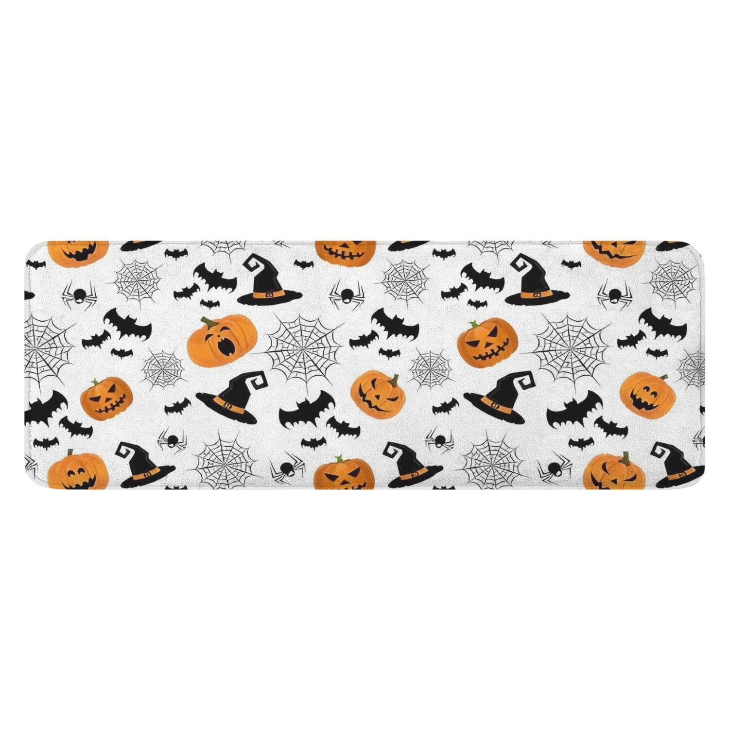 Halloween Witch Hats Pumpkins and Spider Webs Kitchen Rug Mat,Kitchen ...