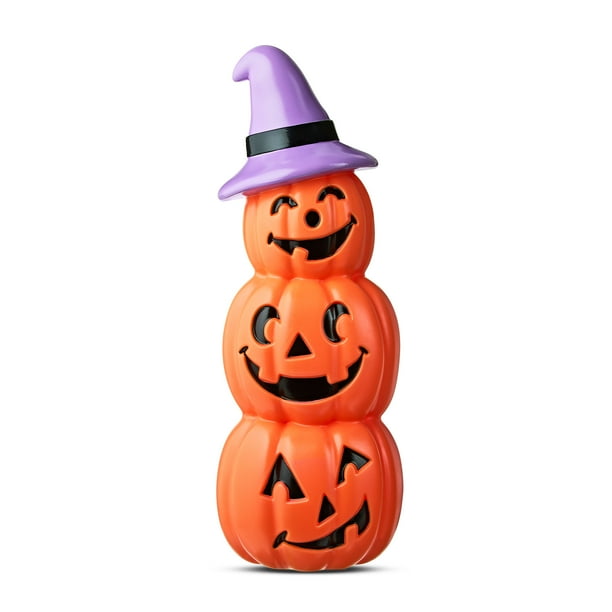 Halloween PE Witch Jack-o'-Lantern Stack Decoration, 17 in, by Way To ...