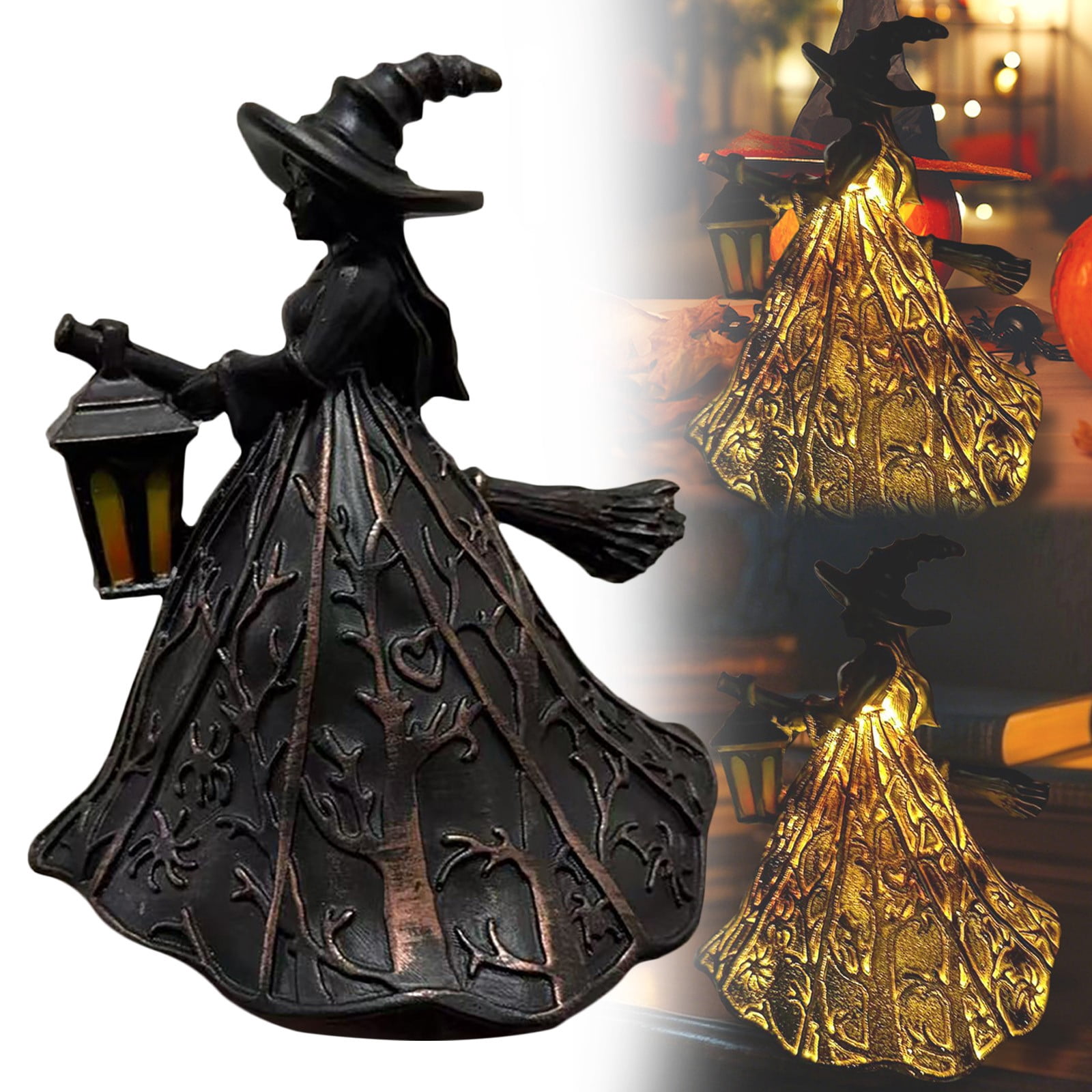 Halloween Witch Lamp Witch Figurine Halloween Witch Figurines Witch ...