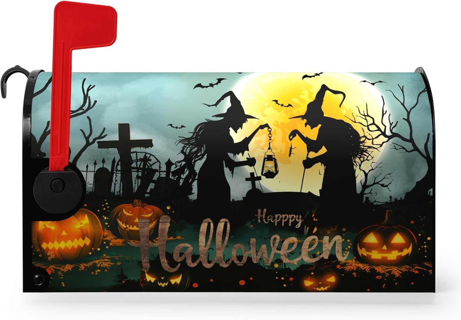 Halloween Witch Moon Mailbox Covers Magnetic 21 x 18 Inch Halloween ...