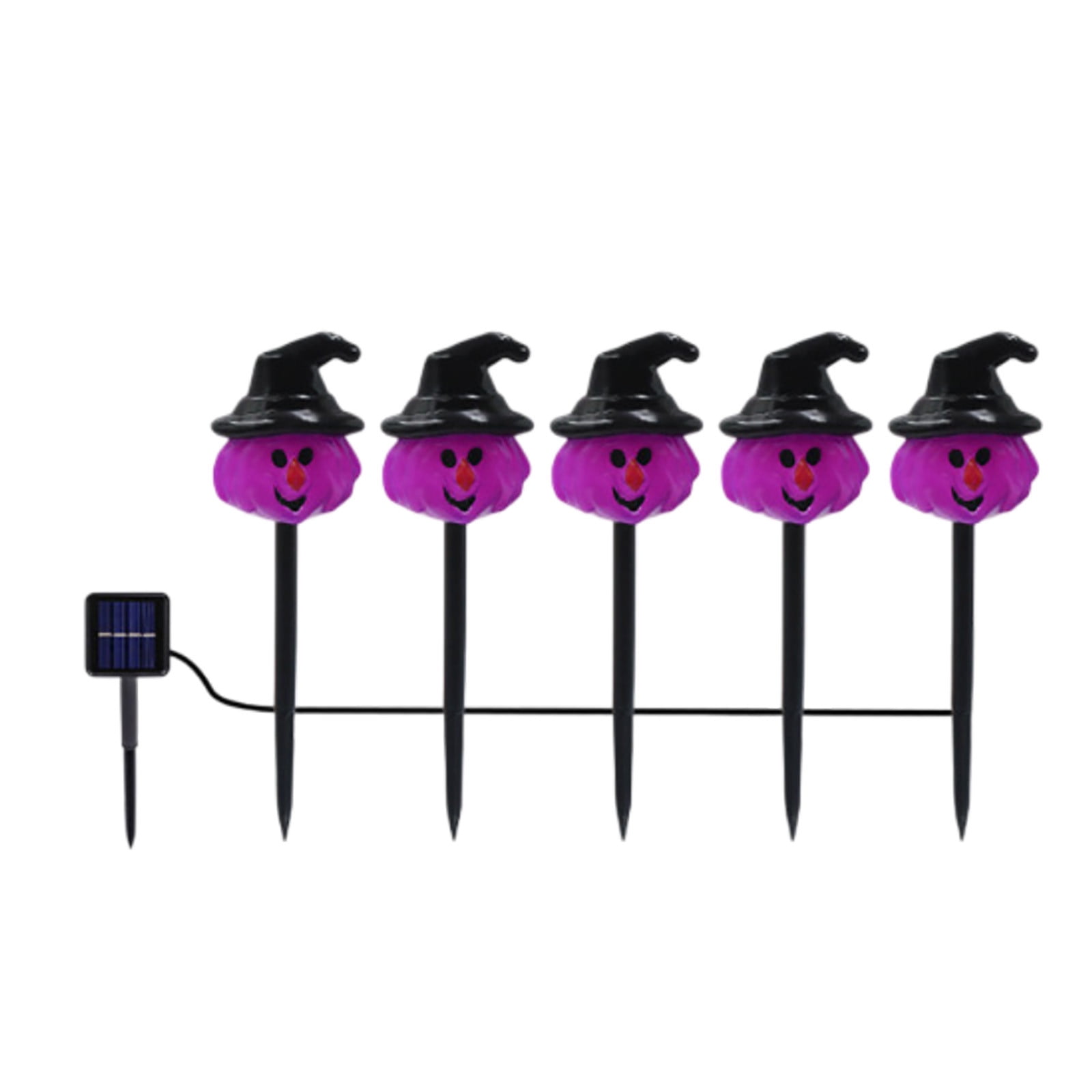 Halloween Witch Path Lights Set Of 5 Purple Light String Outdoor ...