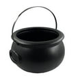 Halloween Witch Pot Plastic Flame Bucket Black Cauldron Halloween Candy ...