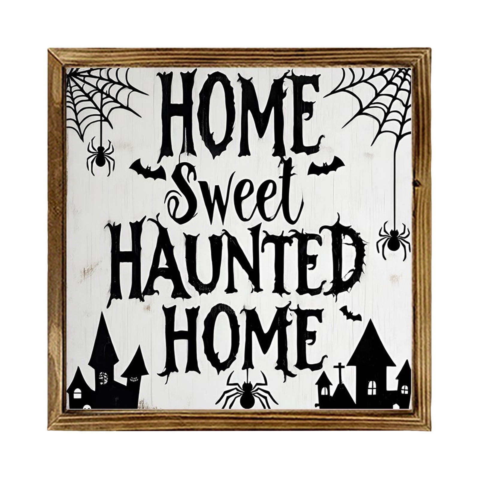Halloween Witch Riding Broom Wooden Wall Art, 20x20cm Decorative ...