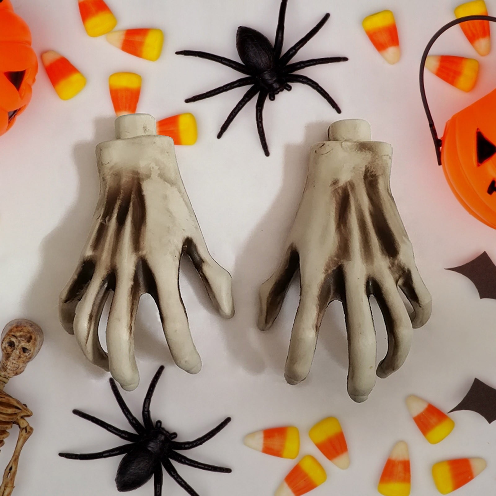 Halloween Witch Skeleton Hands - 1 Pair Realistic Plastic Scary ...