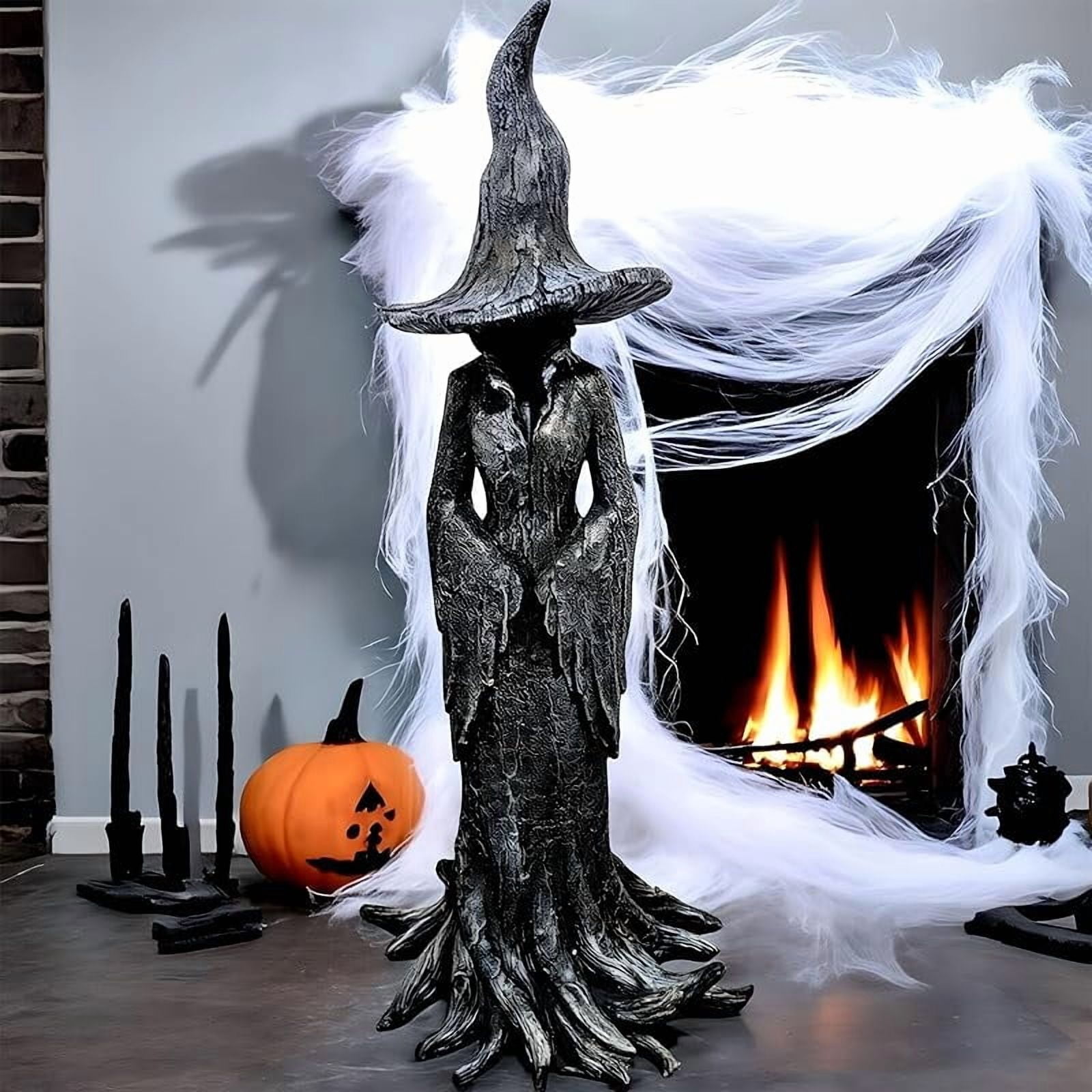Halloween Witch Statue, Hand-Painted Enchanting Cracker Barrel Statue ...