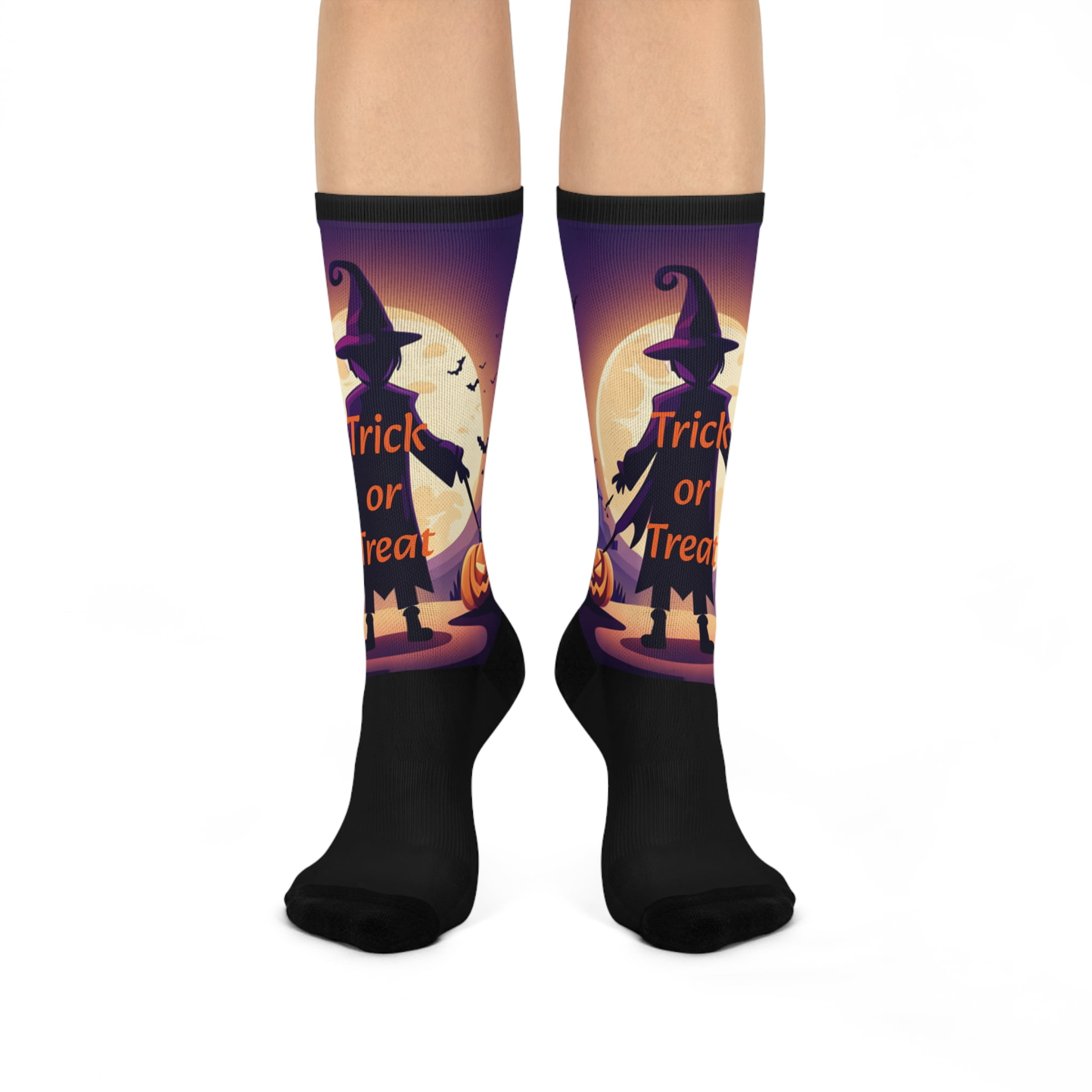 Halloween Witch Trick or Treat Cushioned Crew Socks - Walmart.com