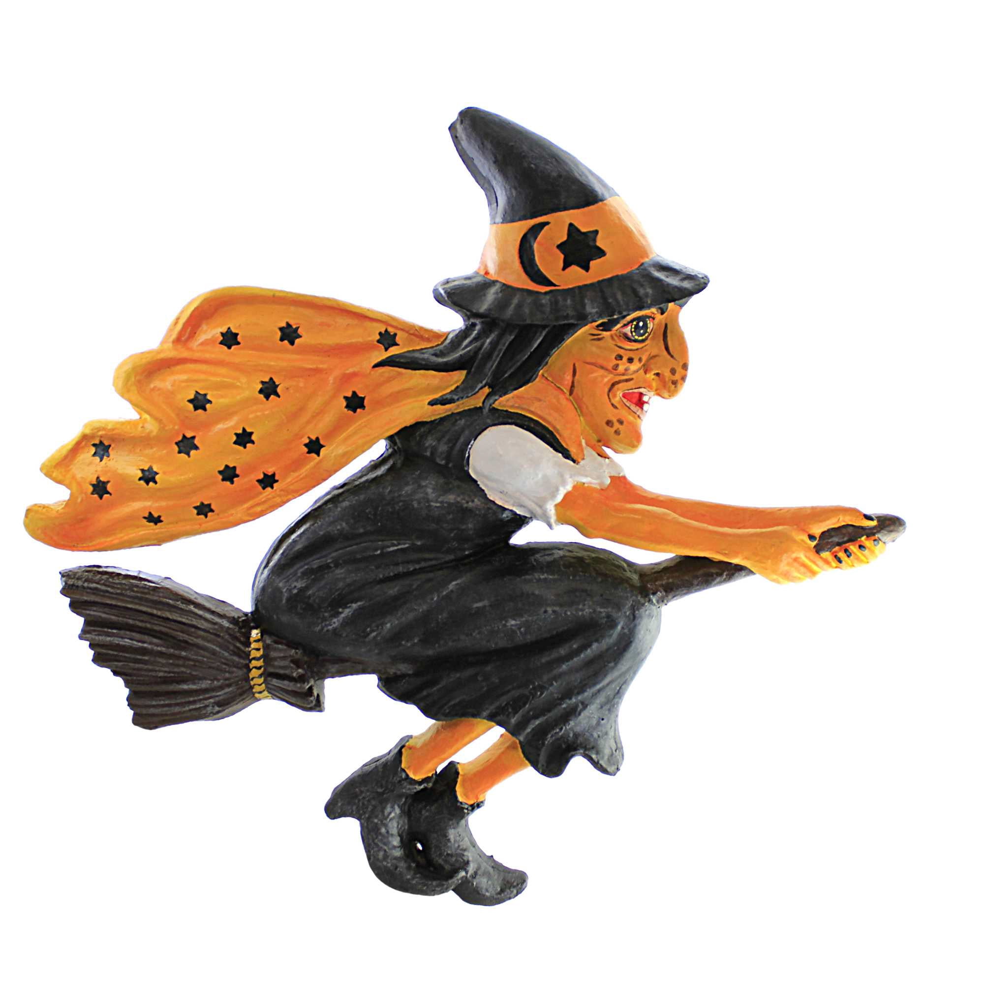 Halloween Witch Wall Decoration Paper Mache Vintage-Style Broom Pm223w ...