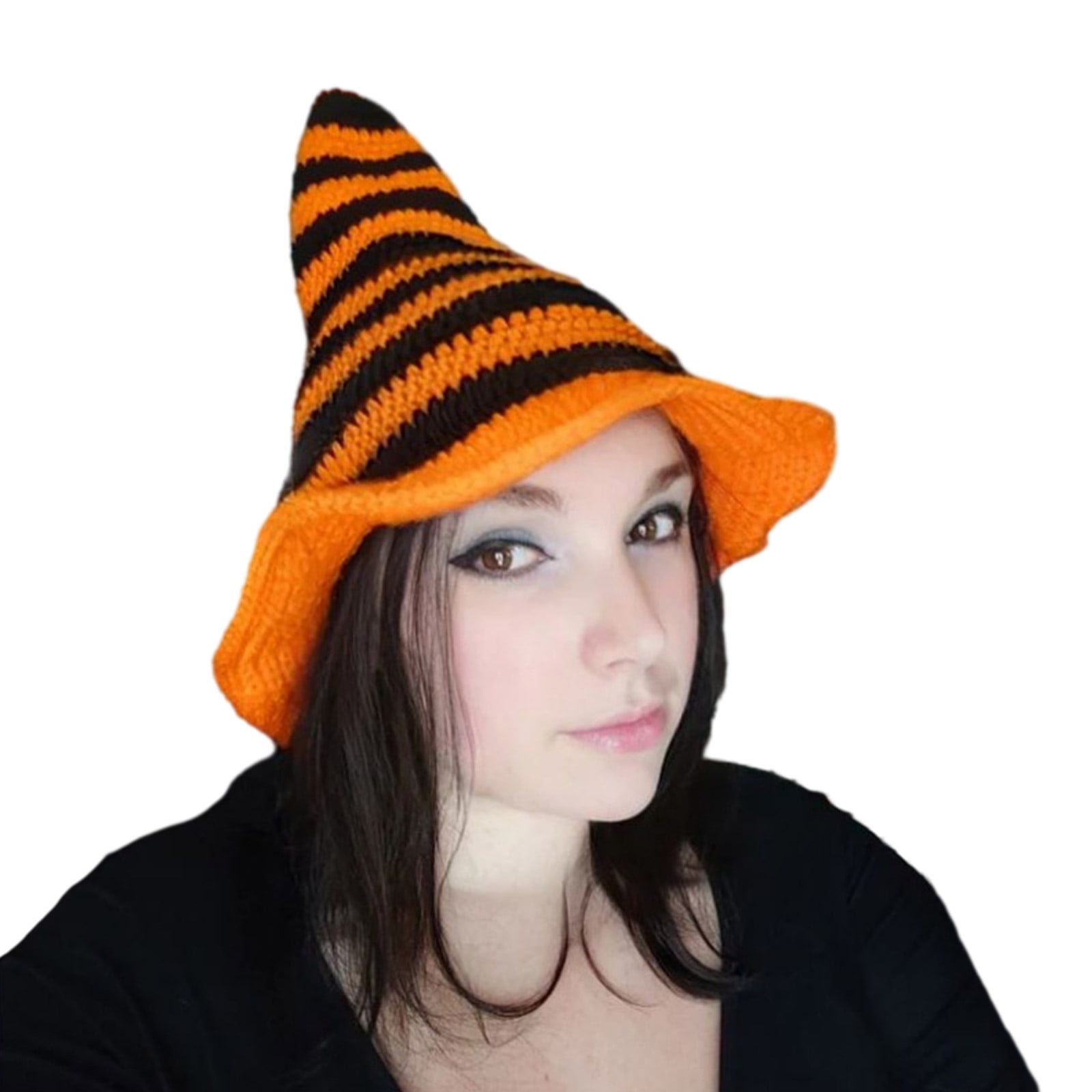 Halloween Witch Wizard Hat Carnivals Party Headgear with Crochet Design ...