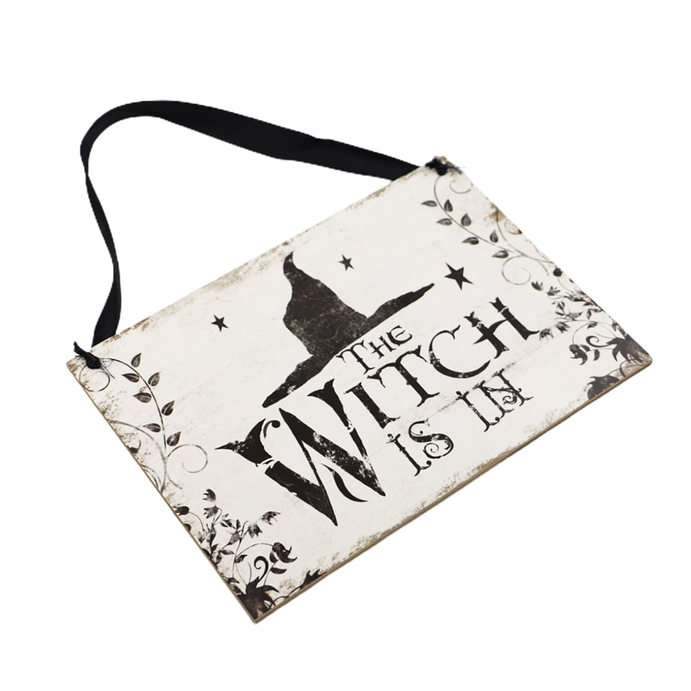 Halloween Witch Wooden Sign Vintage Wooden Witch Hanging Plaque for ...