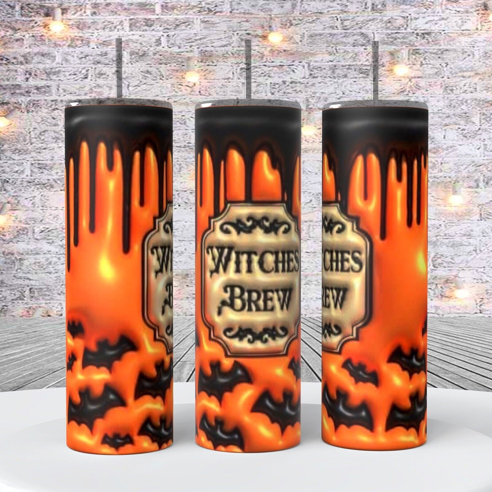 Halloween Witches Brew Bats Drips on a 20 oz Tumbler insulated coffee ...