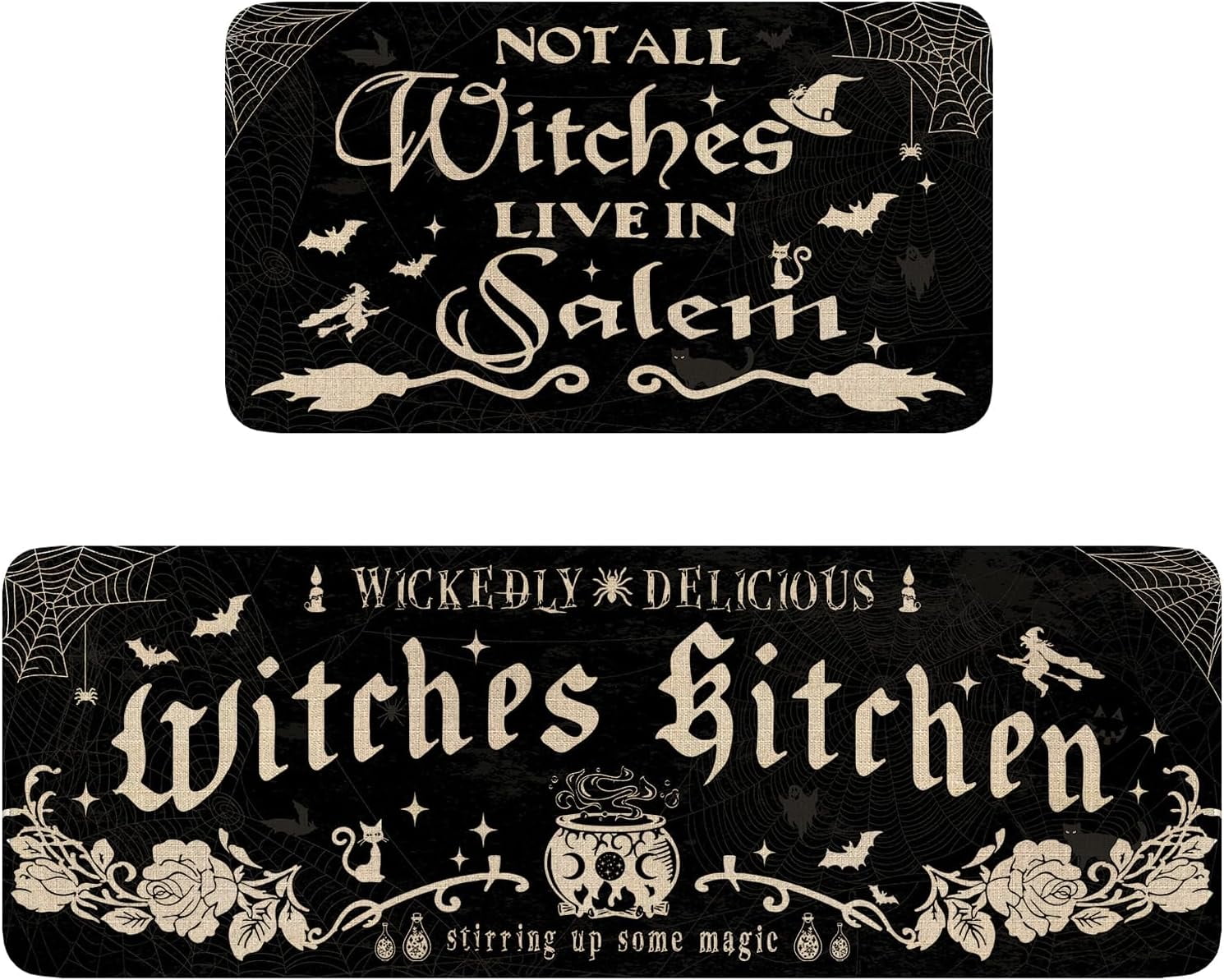 Halloween Witches Kitchen Mat Set of 2, Not All Witches Live in Salem ...
