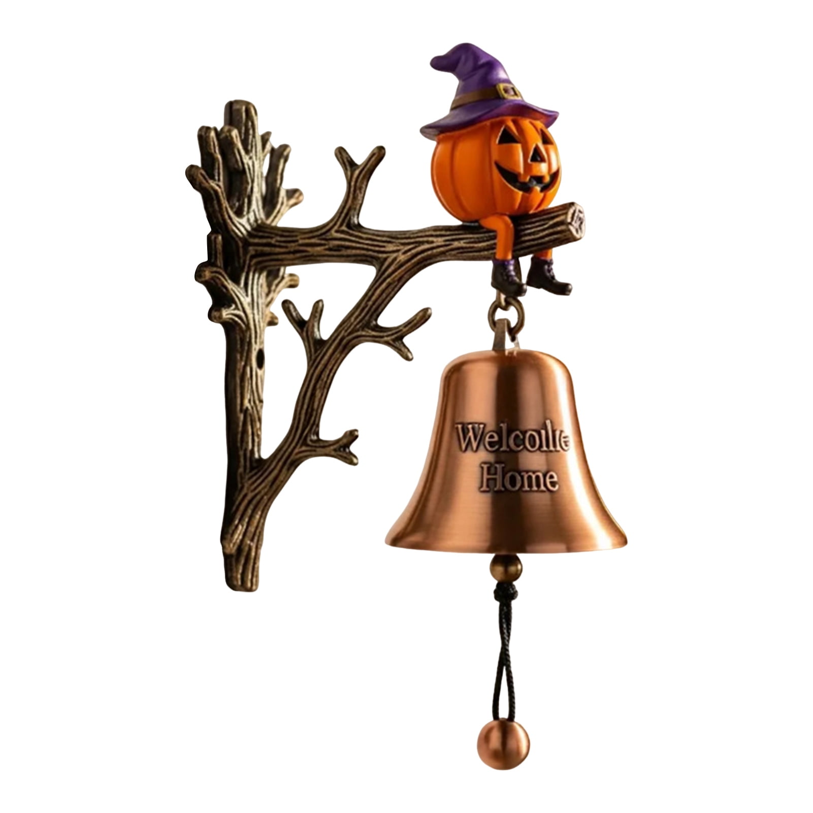Halloween Witchy Pumpkin Welcome Bell Spooky Cartoon Witch Hat Pumpkin ...