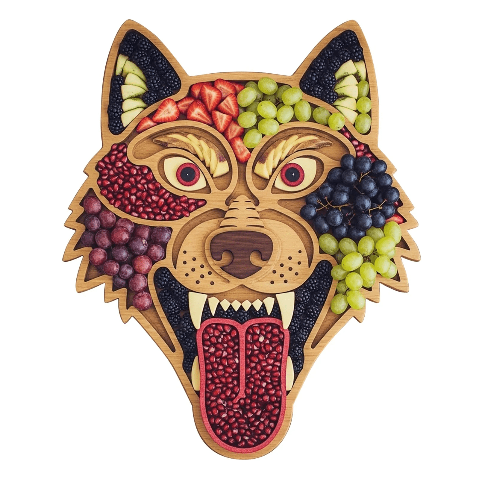 Halloween Wolf Head Charcuterie Board – Wooden Animal Shape Serving ...