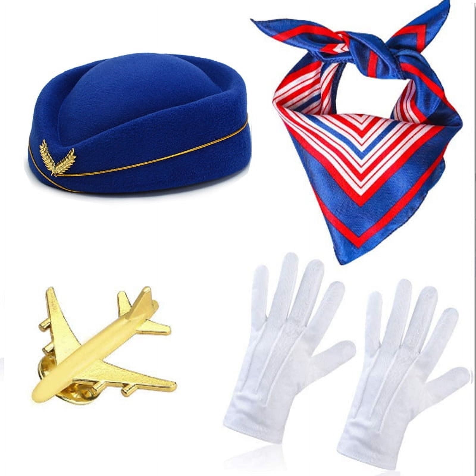 Halloween Women Flight Attendant Costume Accessories Stewardess Outfits ...