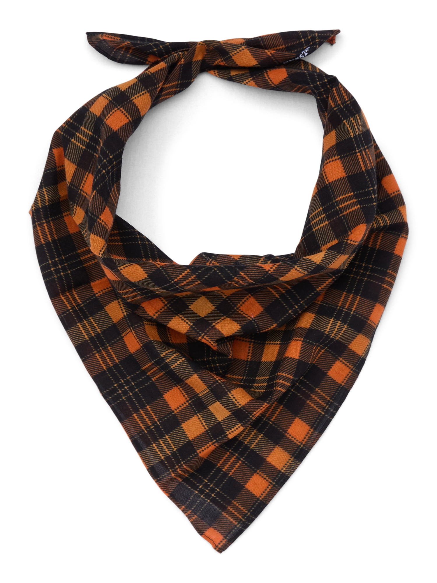 Halloween Women's Fall Plaid Print Bandana by Way to Celebrate, Orange ...