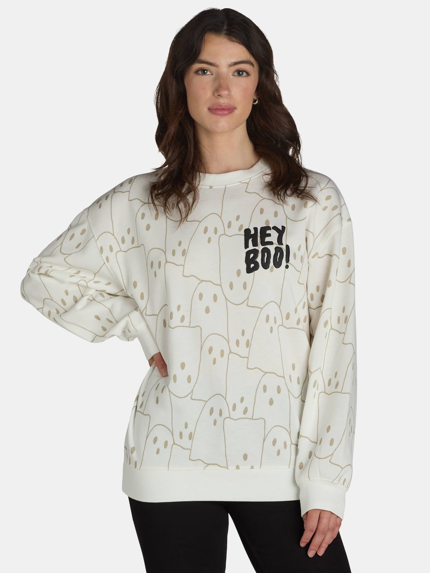 Halloween Women’s Hey Boo Graphic Sweatshirt, Sizes XXS-XXL - Walmart.com
