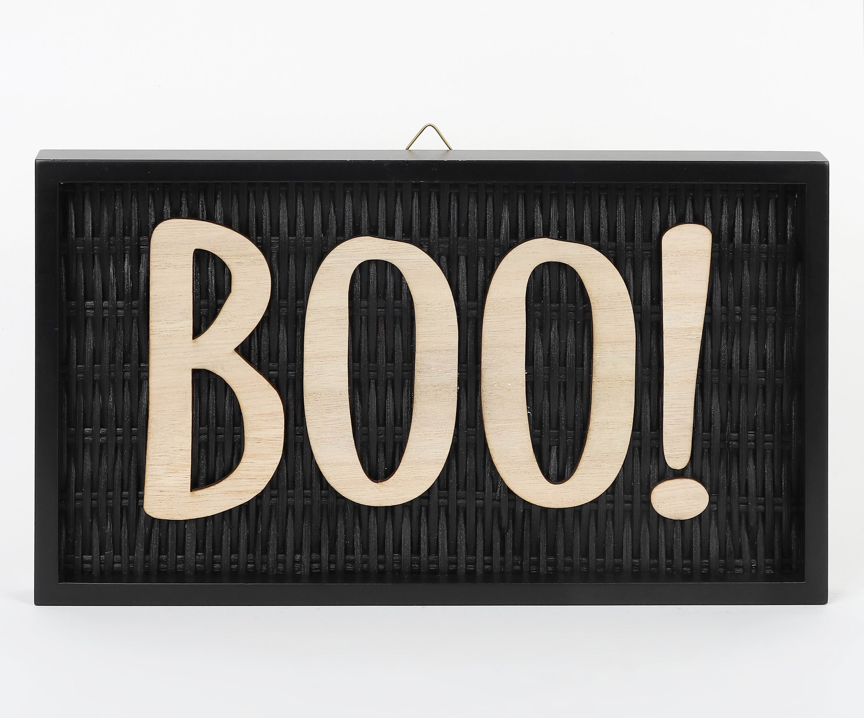 Boo Hanging Wall Sign Decoration, Black, 12", Halloween by Way To ...