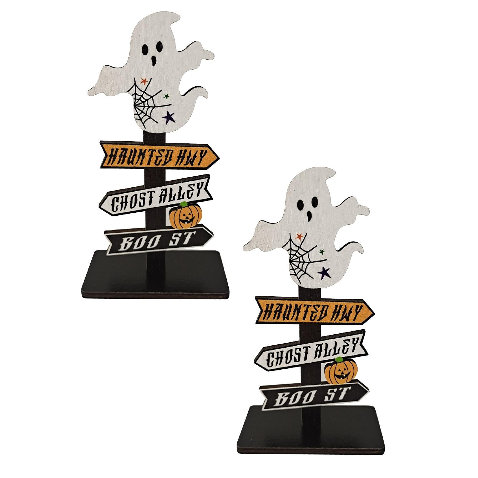 Halloween Wooden Block Sign Decor Table Mantle Wood Signs With ...