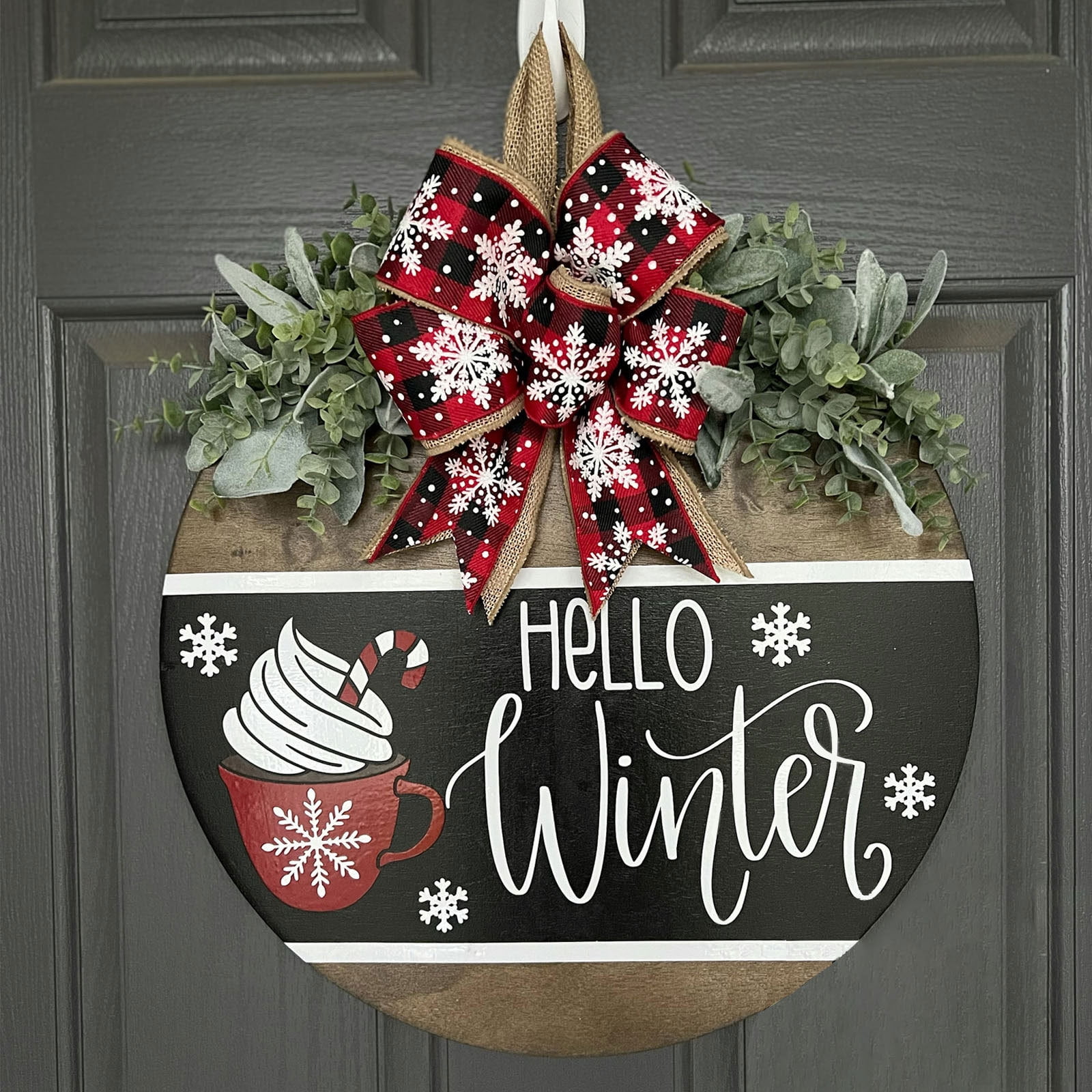 Halloween Wooden Door Sign Decorative Sign - Festive Halloween Welcome ...