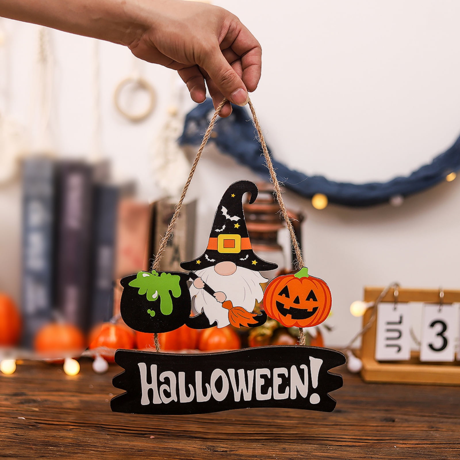 Halloween Wooden Hanging Sign, Witch Welcome Halloween Wood Front Door ...