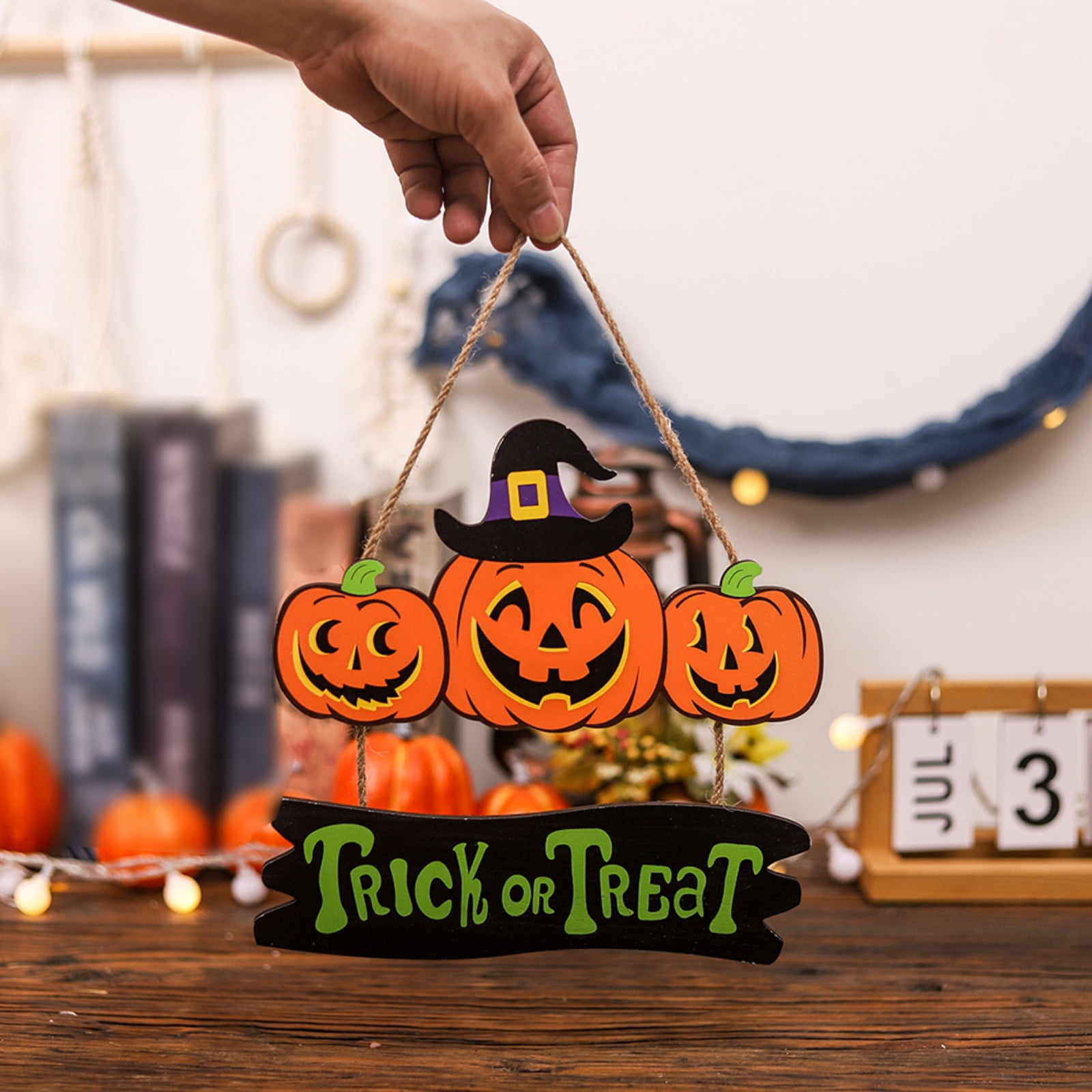 Halloween Wooden Hanging Sign, Witch Welcome Halloween Wood Front Door ...