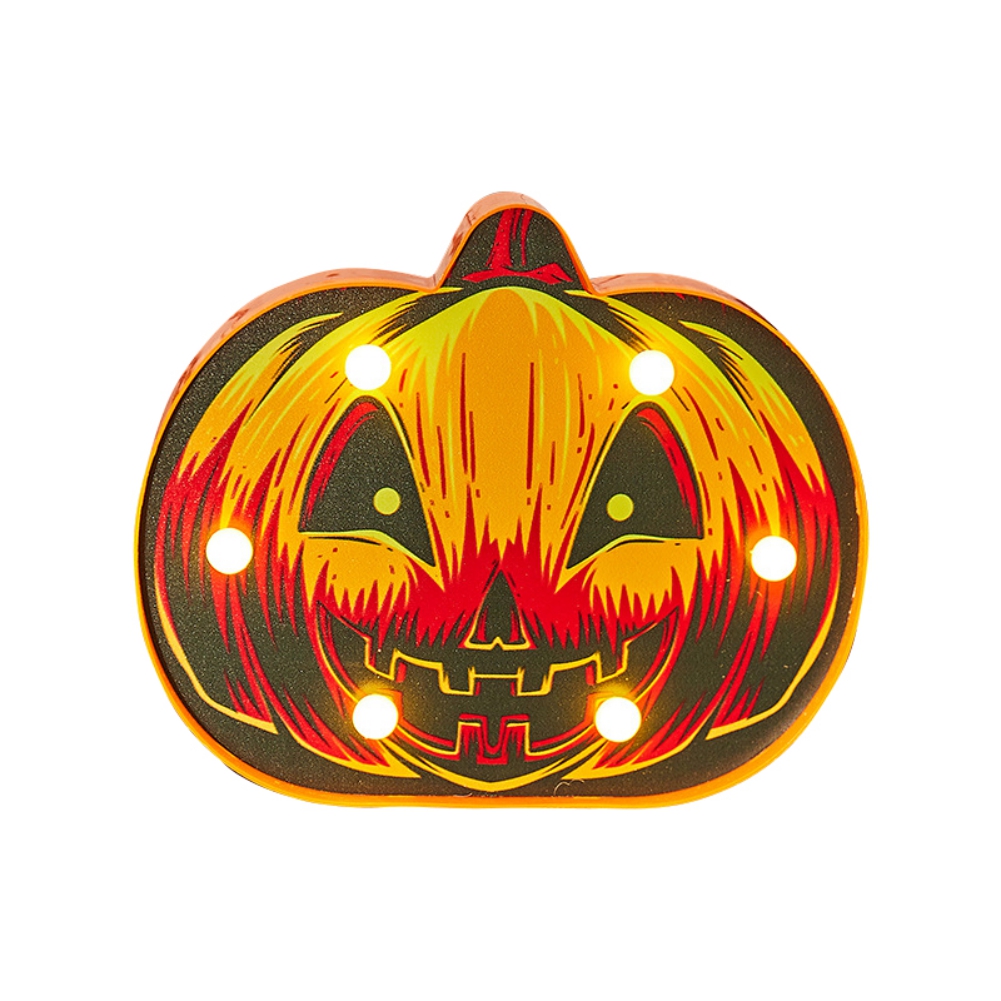 Halloween Wooden Lighted Pumpkin for Tabletop, Light Up Pumpkin Bat ...