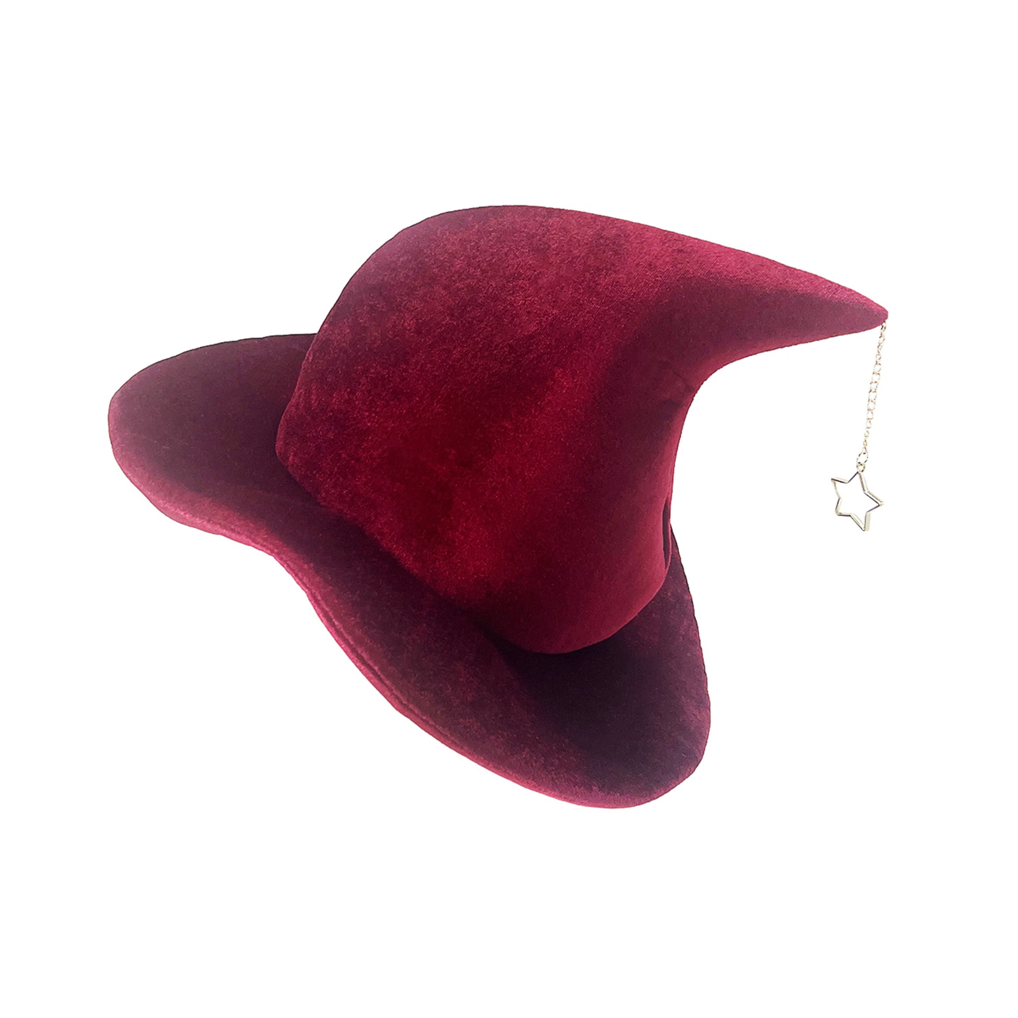 Halloween Wool Witch Hat for Women Girls Wide Brim Wizard Cap Fancy ...