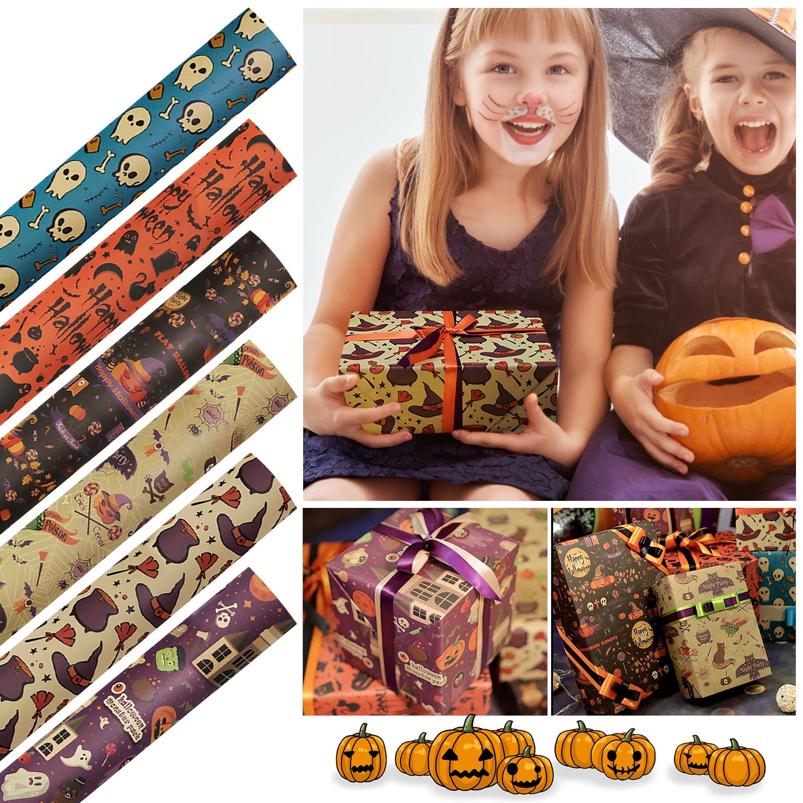 Halloween Wrapping Paper 1 Sheets Folded for Family Friends Man Women ...