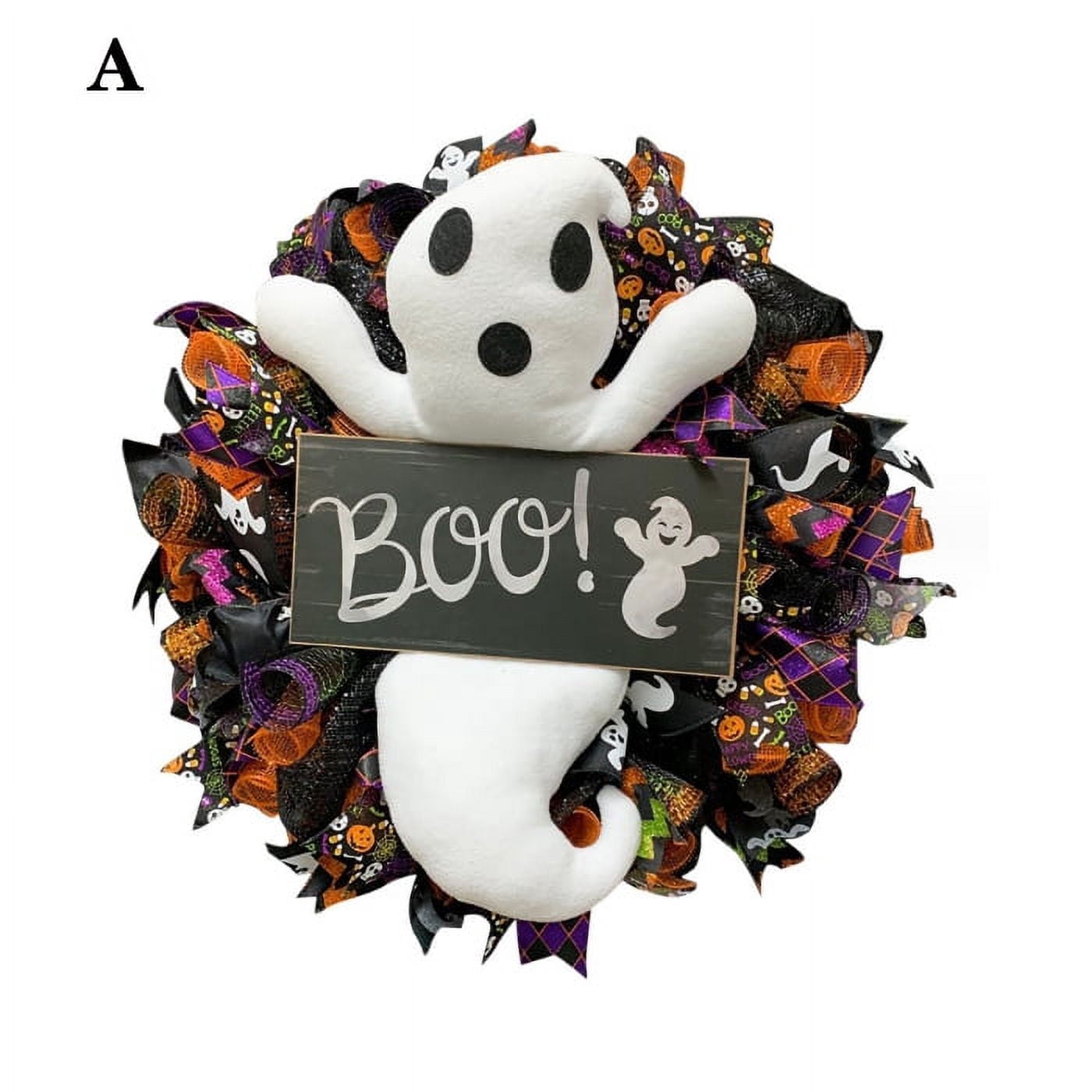 Halloween Wreath 2023 Simulation Ghost Doll Decoration Wreath 17.7*11 ...