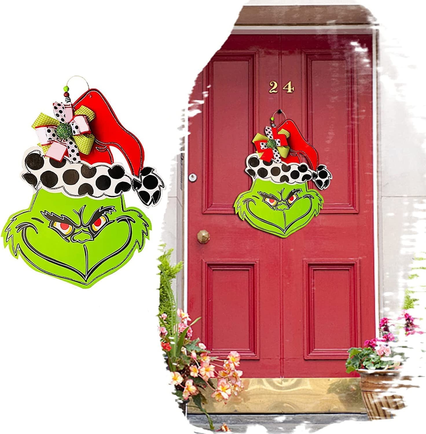 Halloween Wreaths for Front Door Decor Lighted Halloween Welcome Door ...