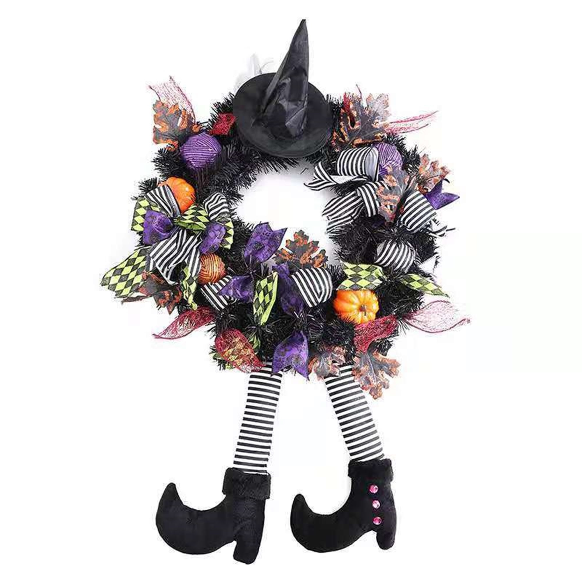 Halloween Wreaths for Front Door Halloween Witch Wreath Black Wreath ...