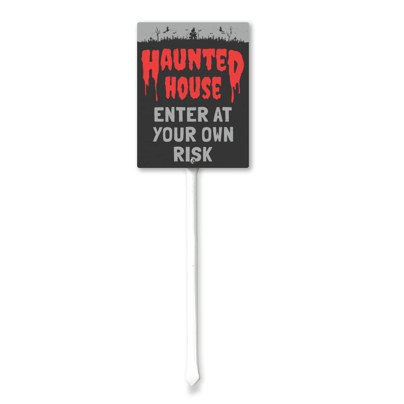 Halloween Yard Sign Haunted House Enter At Your Own Risk Decorations ...